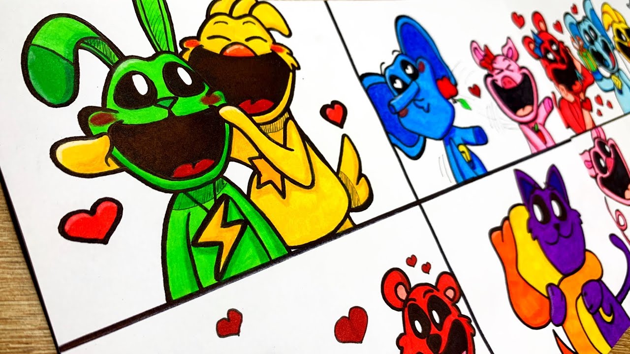 Drawing Love Couples | Poppy Playtime 3 | Smiling Critters - YouTube