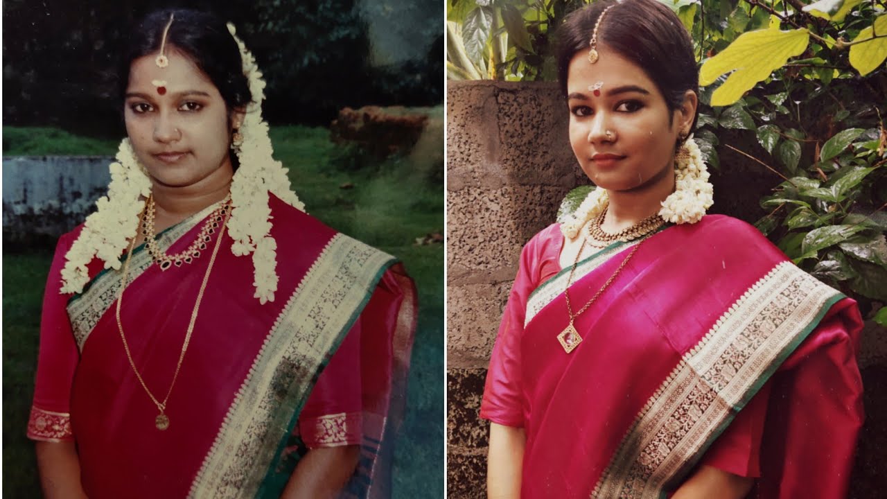 Daughter Recreates her Mom's 90's wedding photo! #weddingmakeuplook # ...