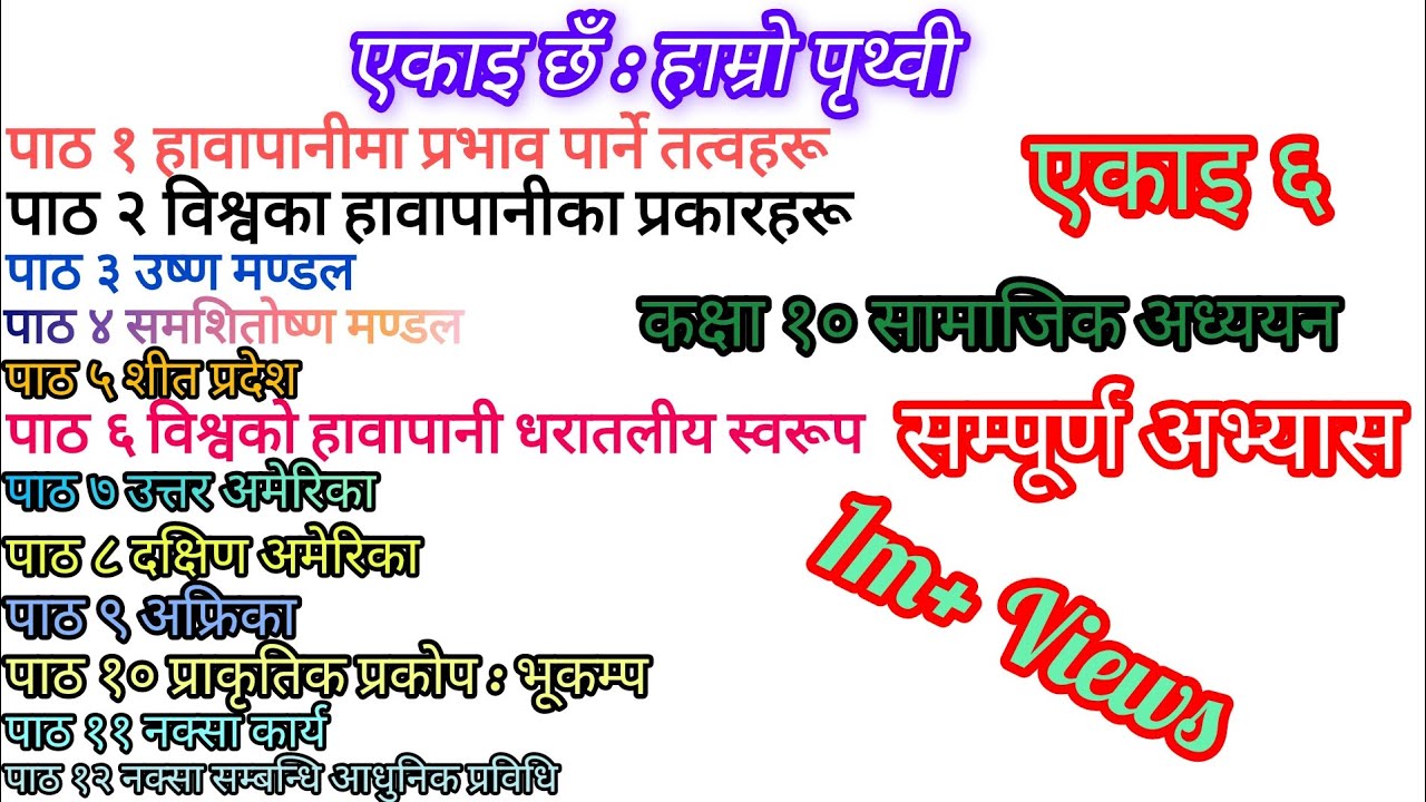 एकाइ ६ हाम्रो पृथ्वी | कक्षा १० सामाजिक अध्ययन | chapter 6 hamro prithvi class 10 social studies ...