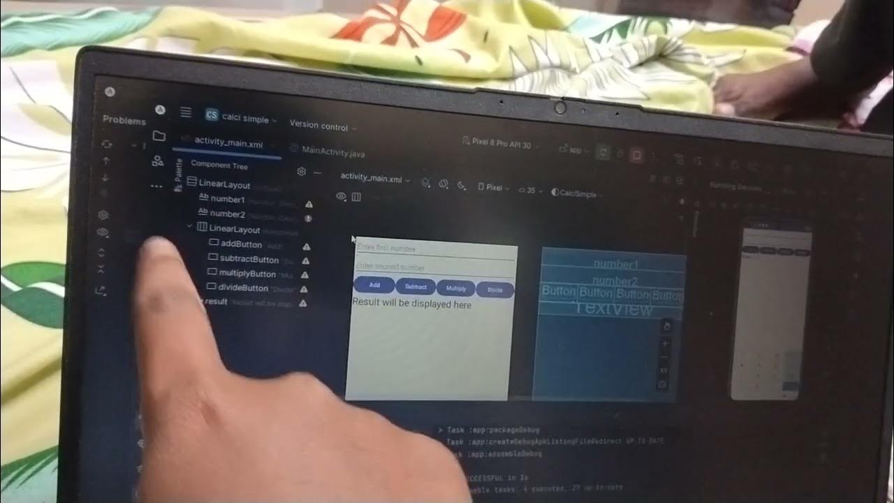 my first project done in android studio simple calculator - YouTube