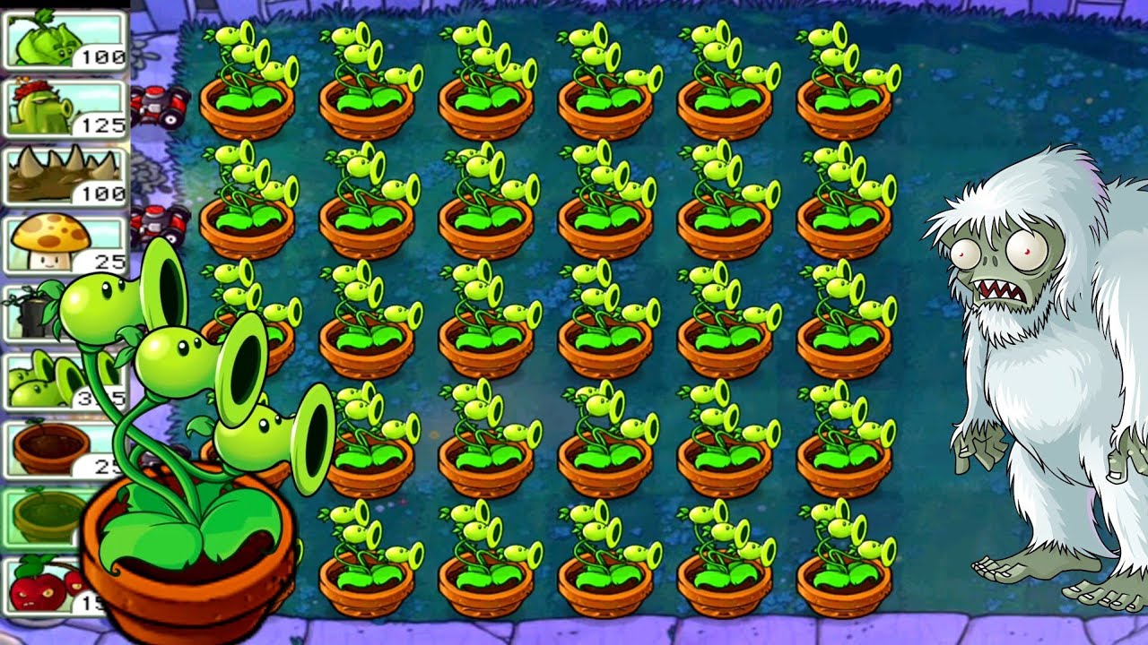 All Threepeater Using Flower Pot Strategy | Plants vs Zombies Adventure ...