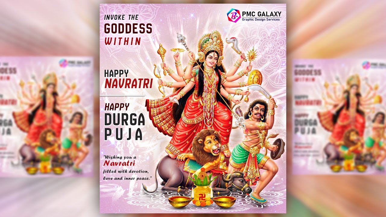 Navratri Poster Design | Navratri Social Media Poster Design | Durga ...
