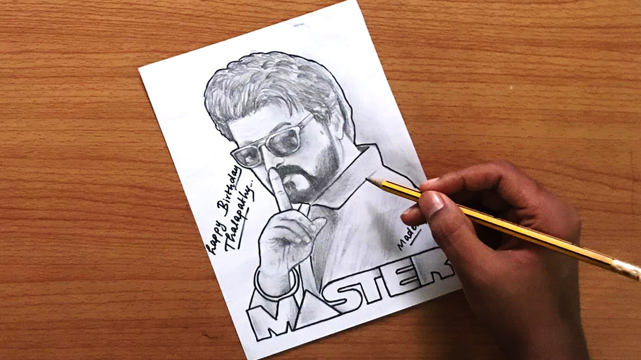 Realistic drawing of Thalapathy Vijay | Master | Master vijay | HD ...