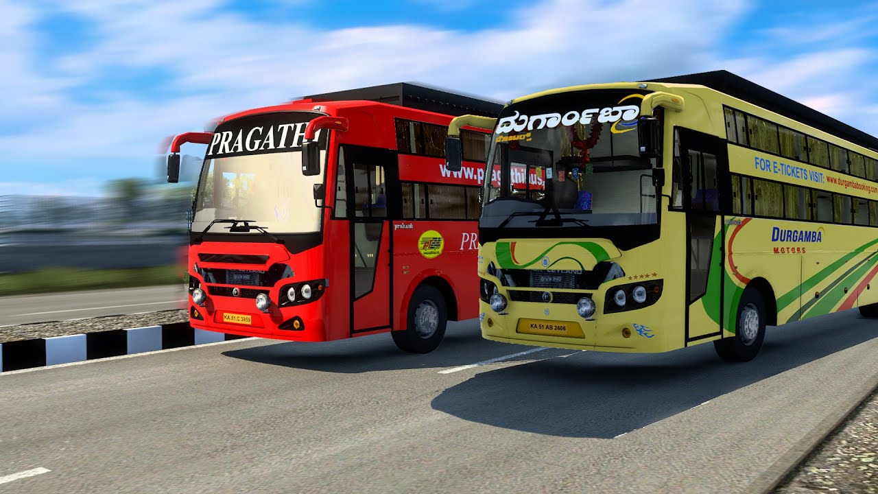 PTC VS DURGAMBA BV Maxima MASS CHASING.Private Bus Overtaking Multiplayer with @LynxModding ...