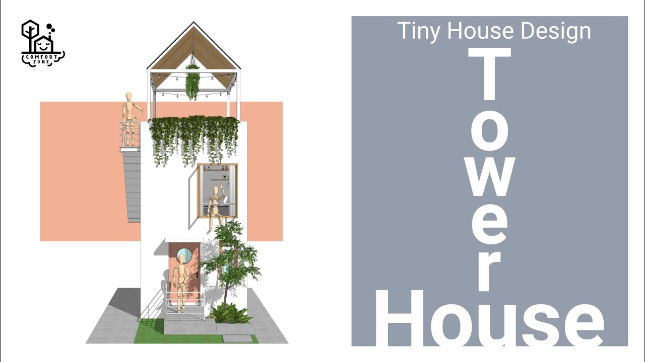 Tiny House Design 3x4 m. [36 sqm.] 3-storey house - Tower House with ...