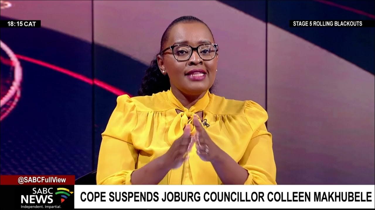 Mxolisi Ntobela confirms COPE's City of Joburg Chair of Chairs Colleen Makhubele is suspended ...