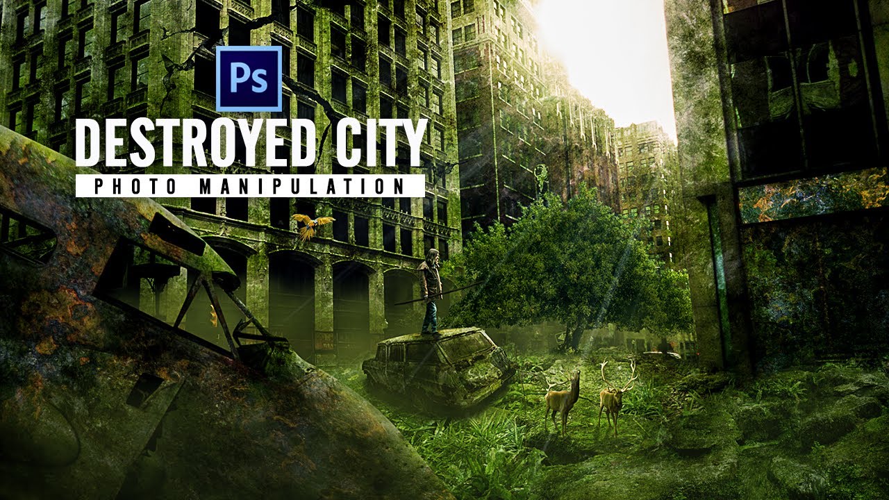 The Destroyed city Photoshop tutorial - YouTube