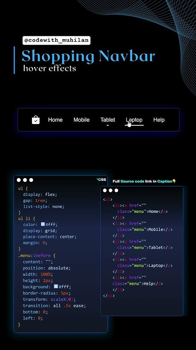 Navbar effect #html#css#js#navbar#hover#effect - YouTube