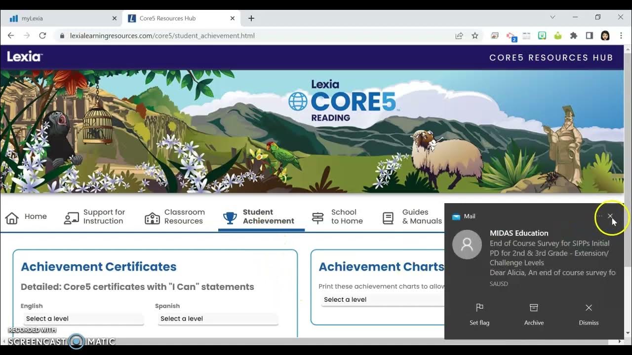 How to print out Acheivement Charts for students on Lexia - YouTube