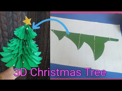 3D Paper Christmas Tree ||Christmas Tree Craft || How to make 3D ...