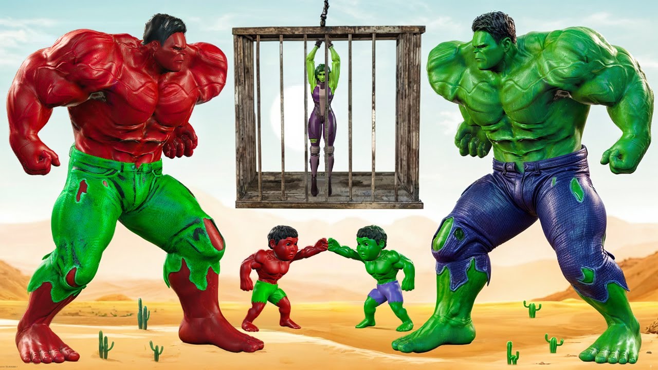 Rescue SUPERHEROES HULK Family Vs HULK Red: Who Is The King Of Super ...