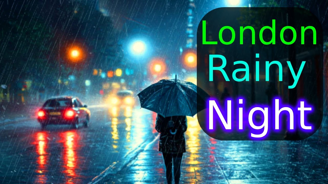 London Night Rain Walk ☔️ South End City Street🌧️ Market⚡️ 4K Walking ...