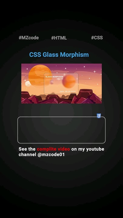 Uncovering CSS Glass Morphism Effect #css #coding #shorts #cssshorts #shorts #webdesign - YouTube