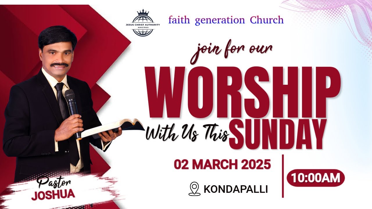 ఆదివారపు ఆరాధన కొండపల్లి || 02-03-2025 || ps.JOSHUA #jcam#2025#joshua # ...