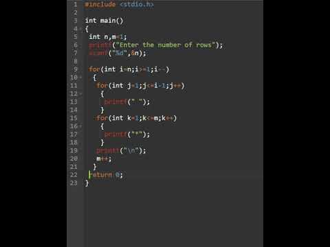 C program to print mirrored right triangle pattern || #shorts #code # ...