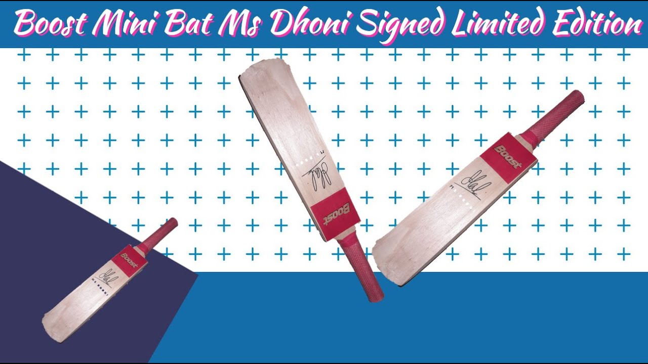 Boost Mini Bat Ms Dhoni Signed Limited Edition | Unboxing Q - YouTube