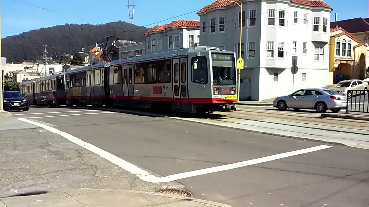 Fast Train! SF Muni 2-Car Breda LRV Train 1403+1495 on Route N - YouTube