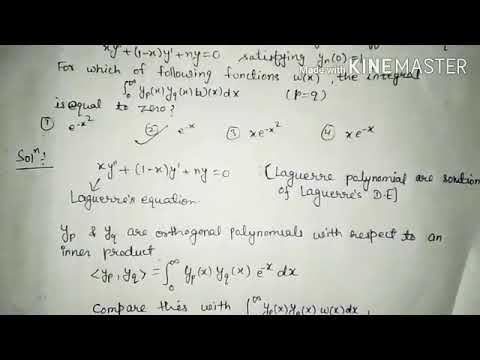Gate 2020 laguerre differential equation maths solution - YouTube