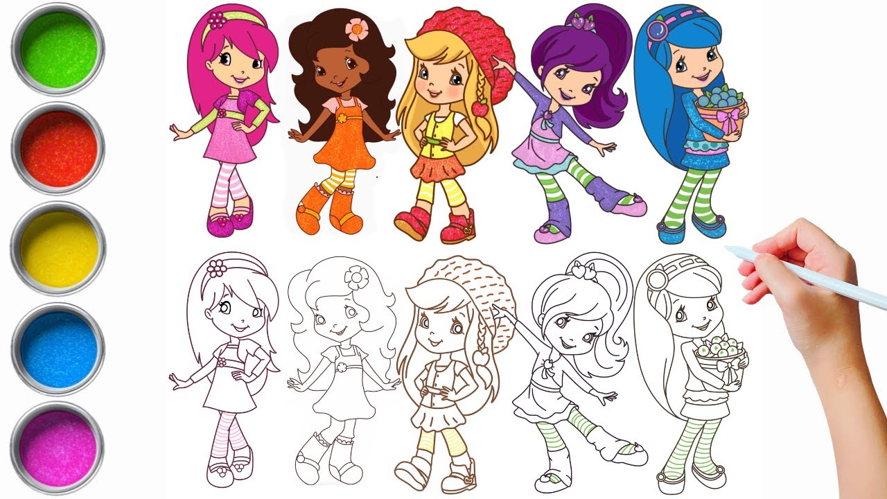 HOW TO DRAW Strawberry Shortcake Cartoon Characters from Scratch! (Part ...