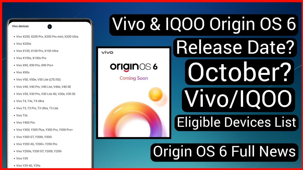Vivo Origin OS 6 Release Date in India | Vivo Origin OS 6 | Vivo Origin ...