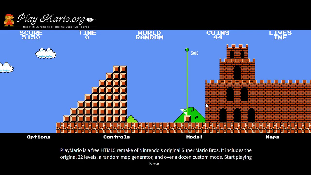 SUPER MARIO BROS. HTML5のランダムコースに挑戦してみた（12） - YouTube