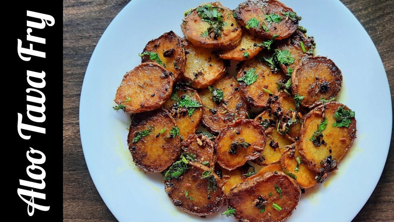 Aloo Tava Fry, Tawa potato fry, Pan fried sliced potatoes, Coin Potato ...