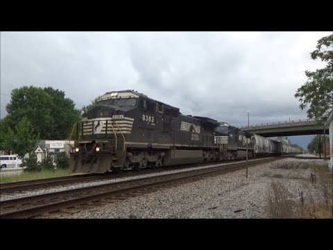 NS 8383 (GE C40-8W) leads NS V18 in Suffolk, VA (8/11/17) - YouTube