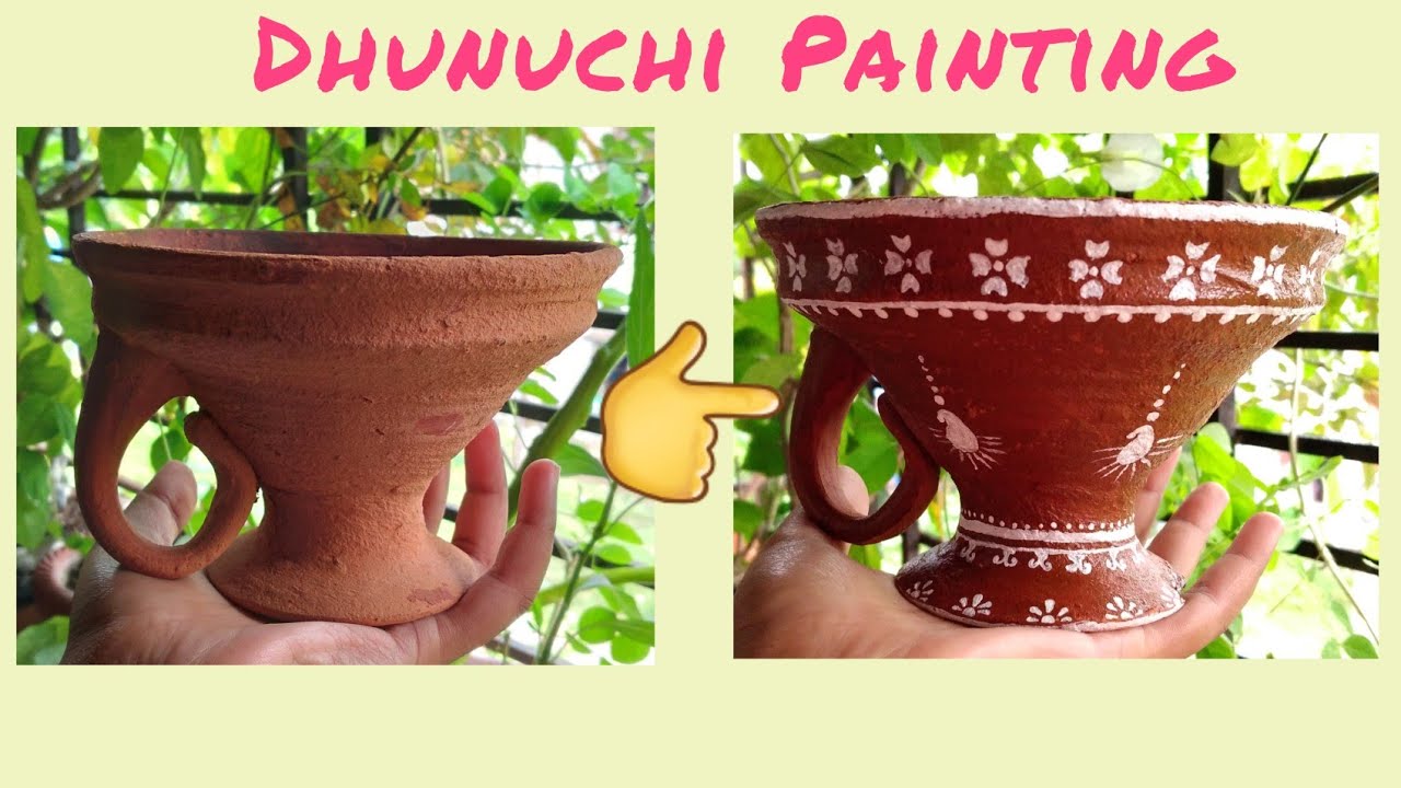 Dhunuchi / DhupDani painting using Acrylic colors. #durgapuja # ...