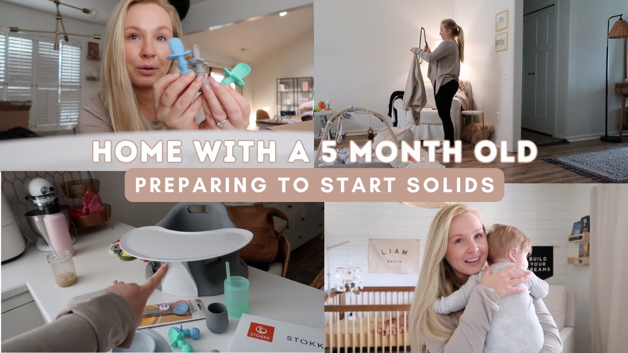 stay at home mom day in the life with a 5 month old : starting solids ...