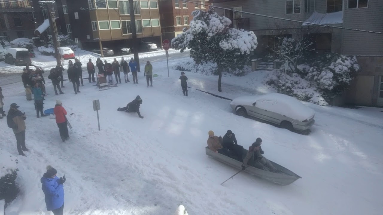 Seattle Snowpocalypse 2019 - boating on city streets. - YouTube