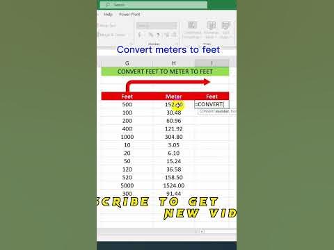 How to convert Meters to feets & Feet to meters #excel #exceltips #shorts - YouTube