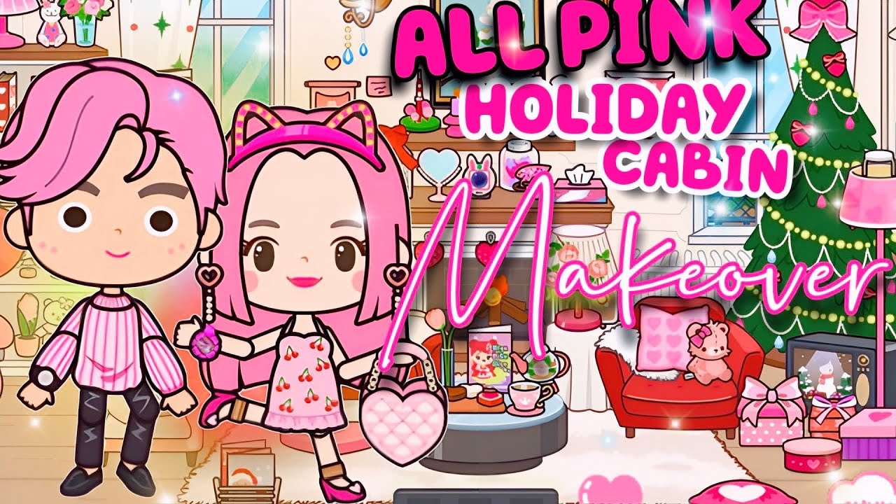 Miga World PINK 🌸🏡HOLIDAY CABIN MAKEOVER|NEW UPDATE|Miga town |tocaboca ...