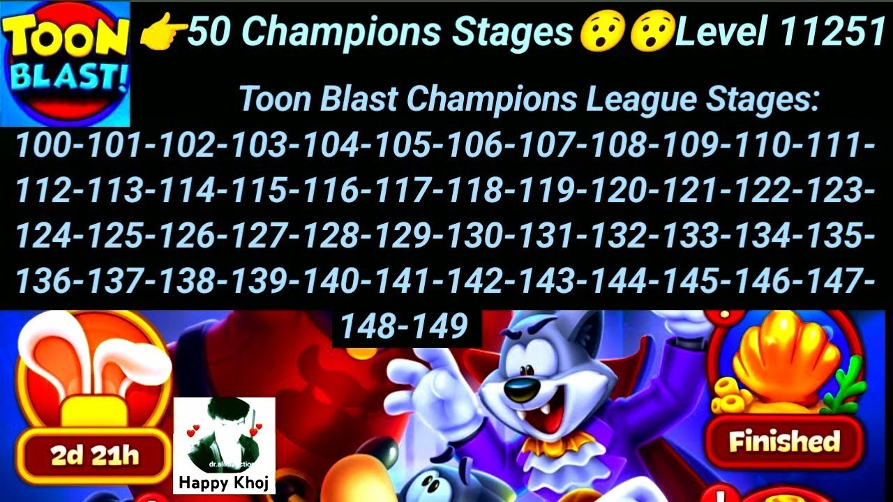 👉 50 Stages 100–149 😯 Toon Blast Champions League 🏆 | Full Gameplay ...