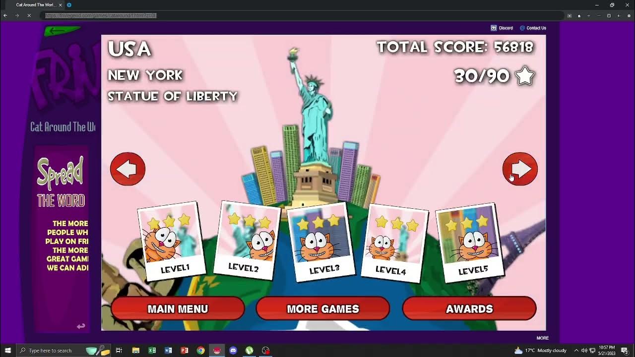 Cat Around The World Gameplay on Friv Classic (USA, France, Egypt) - YouTube