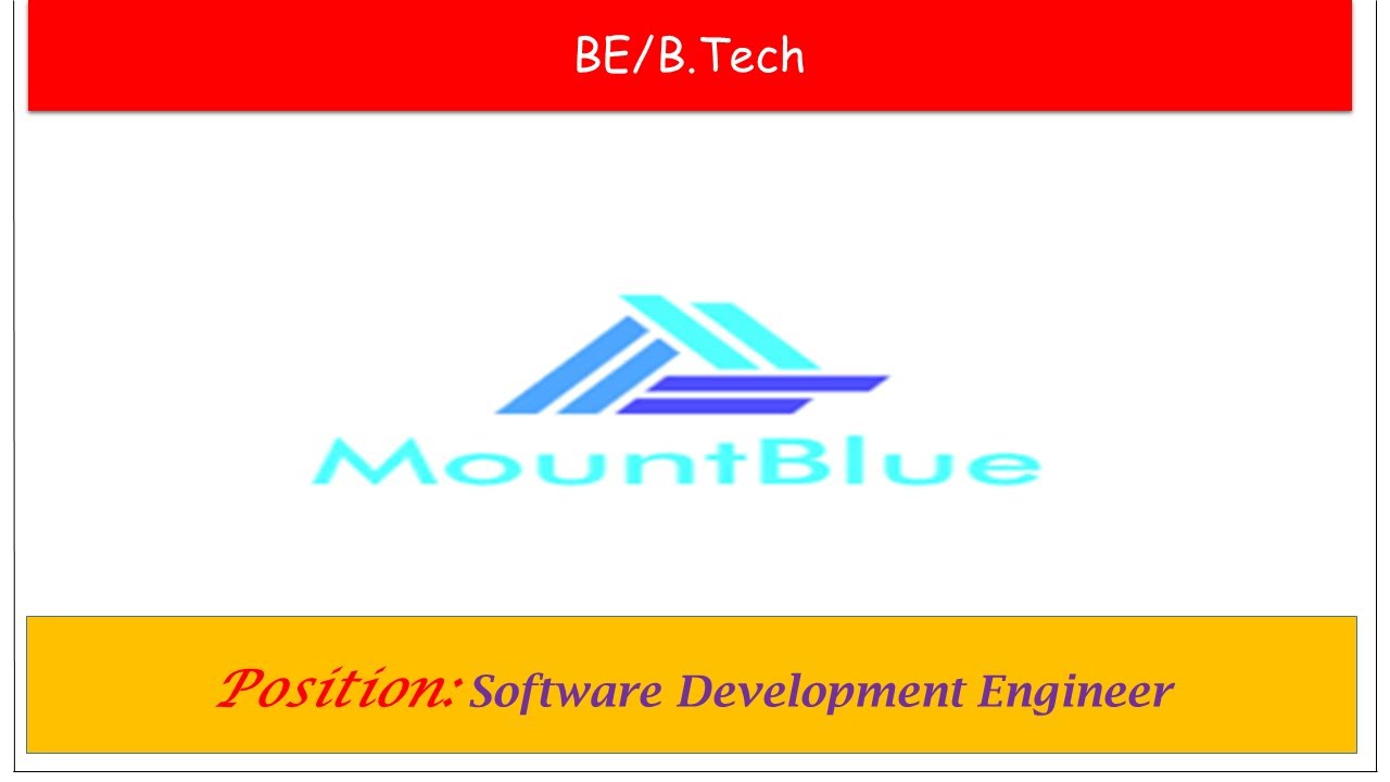 MountBlue is seeking a fresh software development engineer | Apply now - YouTube