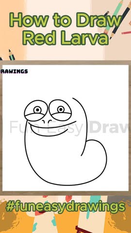 How to Draw Red Larva Easy @funeasydrawings | 빨간 애벌레를 쉽게 그리는 방법 ...
