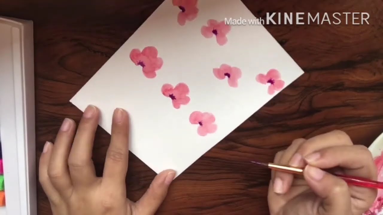 Watercolor: Simple Flowers with Calligraphy. - YouTube