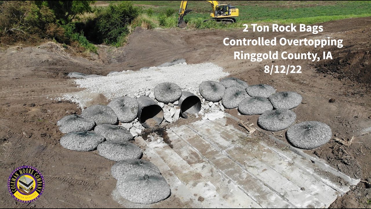 Kyowa Filter Units - 2 Ton Rock Bags - Controlled Overtopping - YouTube