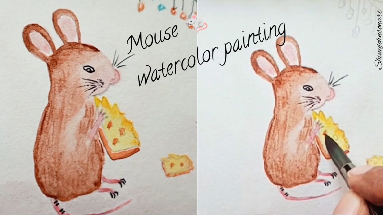 Mouse Watercolor Painting | Beginners #mouse #paintingart - YouTube