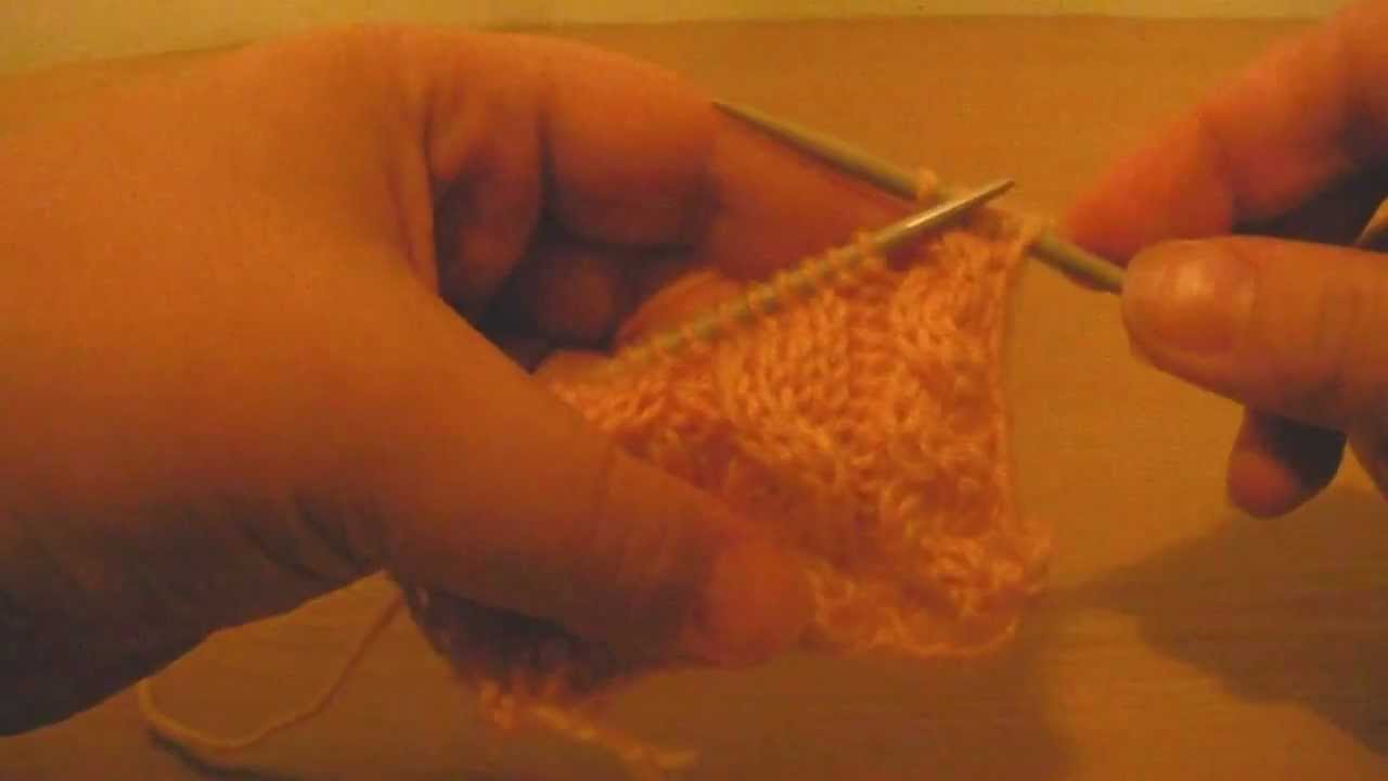 How to knit left leaning cable using a cable needle - YouTube