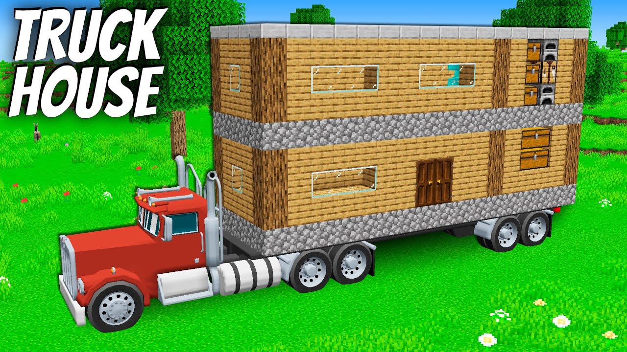 I found a TRUCK HOUSE in Minecraft ! What's INSIDE the SECRET CAR HOUSE ...