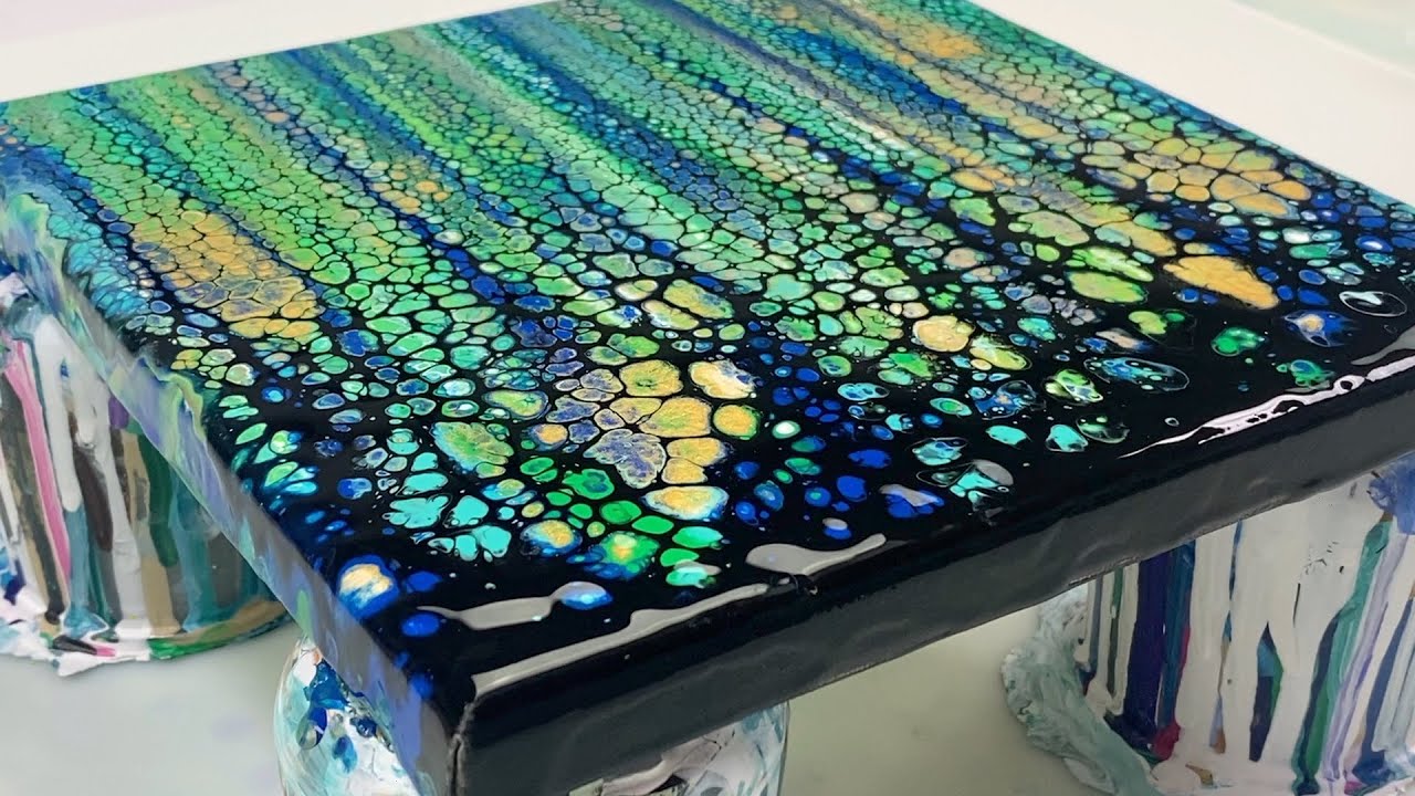 108. Peacock Inspired Acrylic Swipe | Acrylic Pouring Tutorial - YouTube