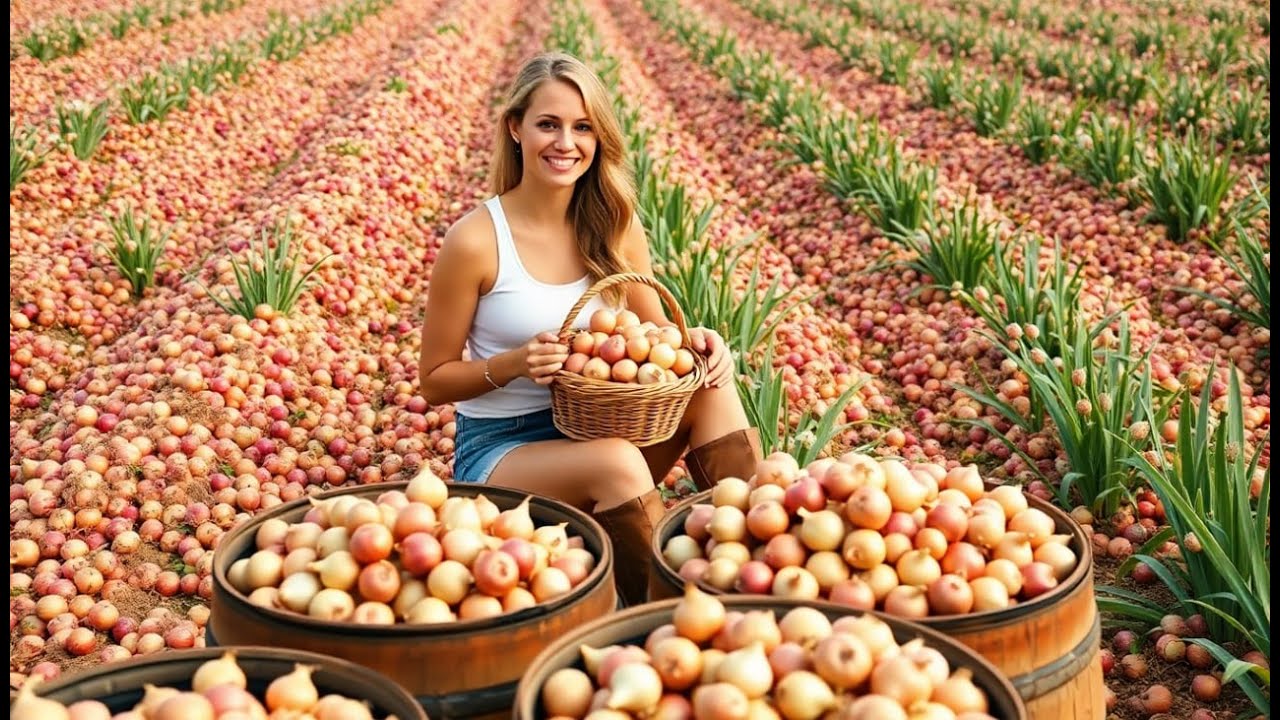 Growing & Harvesting BILLIONS of Tons of Onions in the United States ...