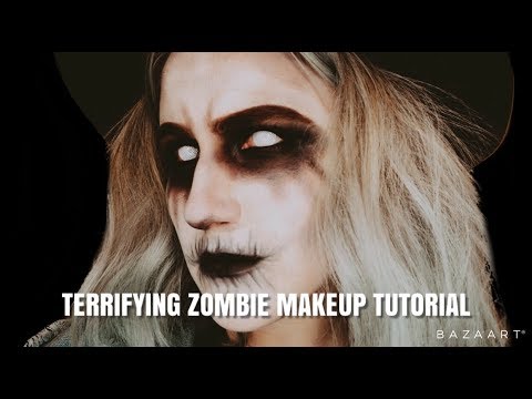 EASY ZOMBIE MAKEUP TUTORIAL | halloweek day 8 - YouTube