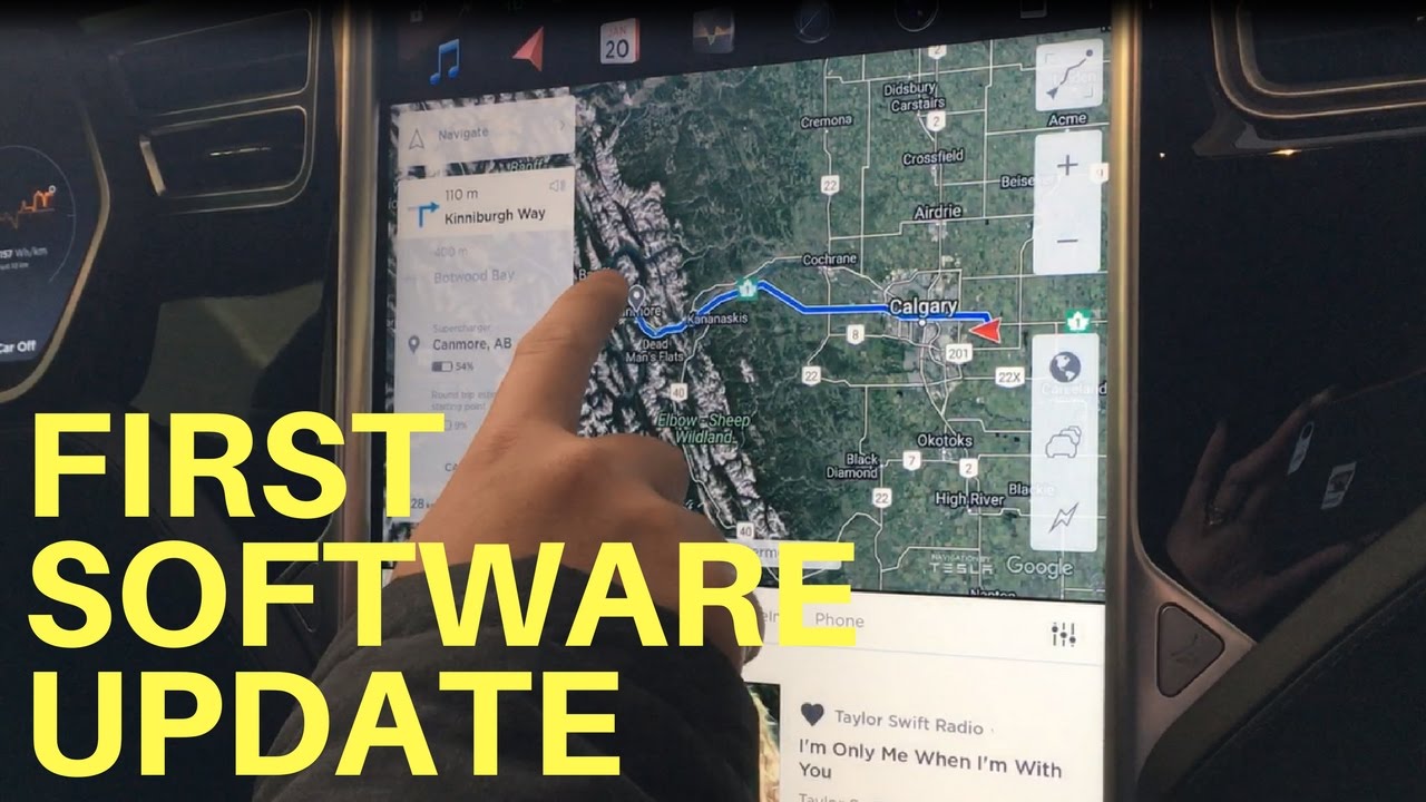 #27 First Tesla software update since getting the car - YouTube