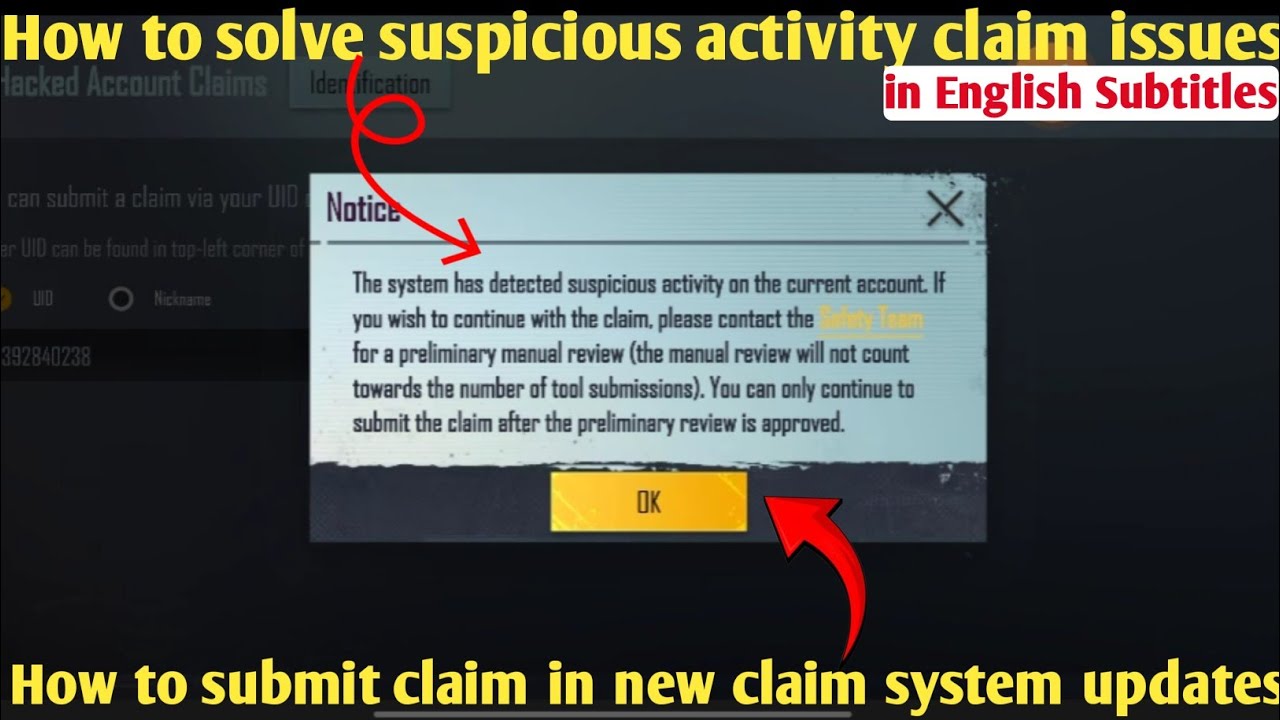 The system has detected suspicious activity on current account | How to submit claim & solve ...