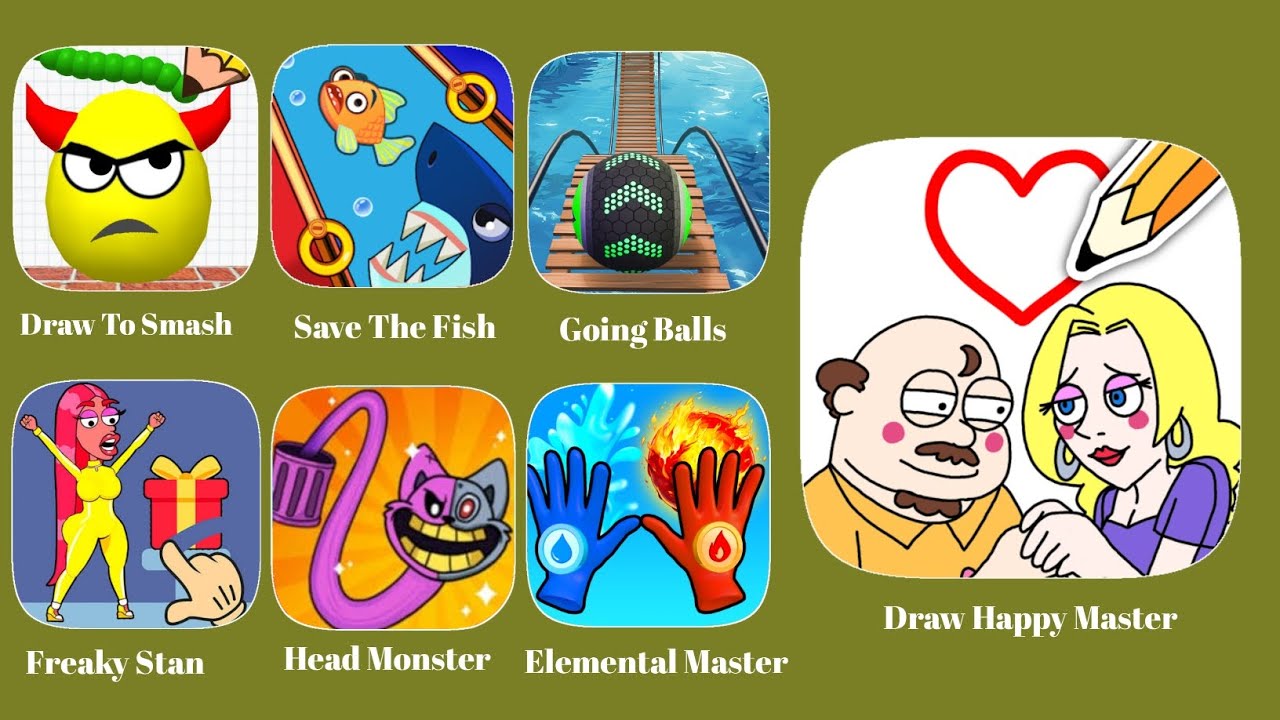Draw Happy Master, Elemental Master, Draw To Smash, Head Monster, - YouTube