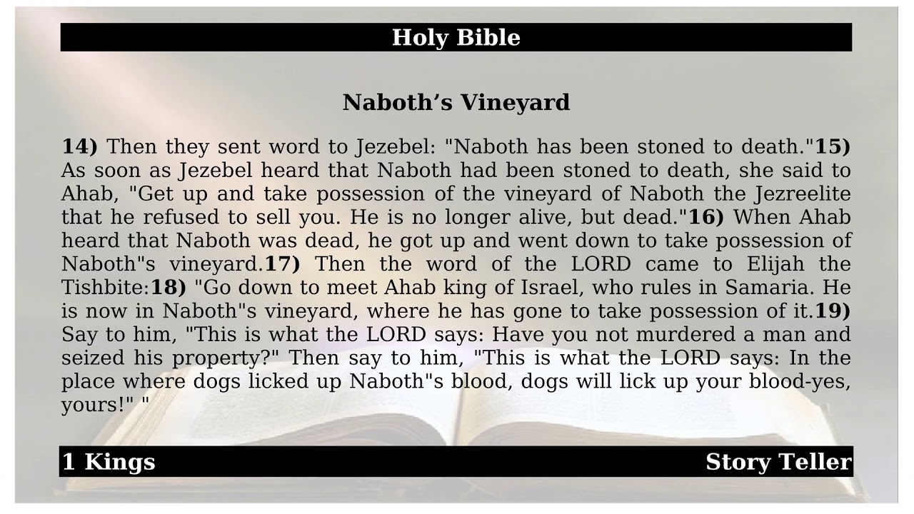 1 Kings - Chapter 21 - Naboth’s Vineyard | The Holy Bible - YouTube