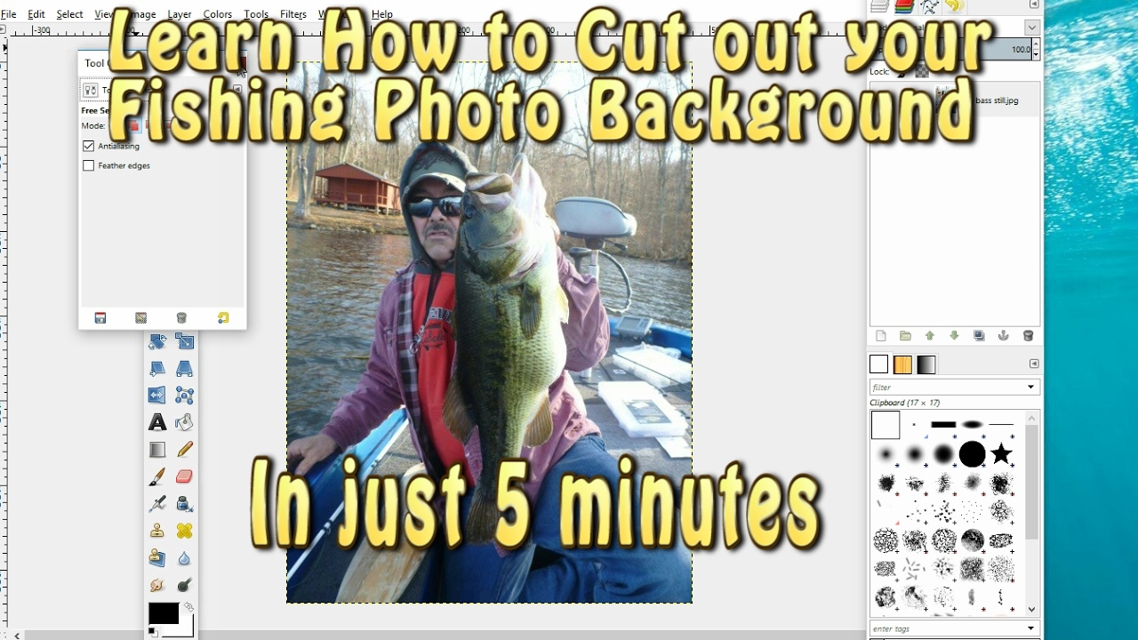 How to remove background on Fishing Pic's - YouTube