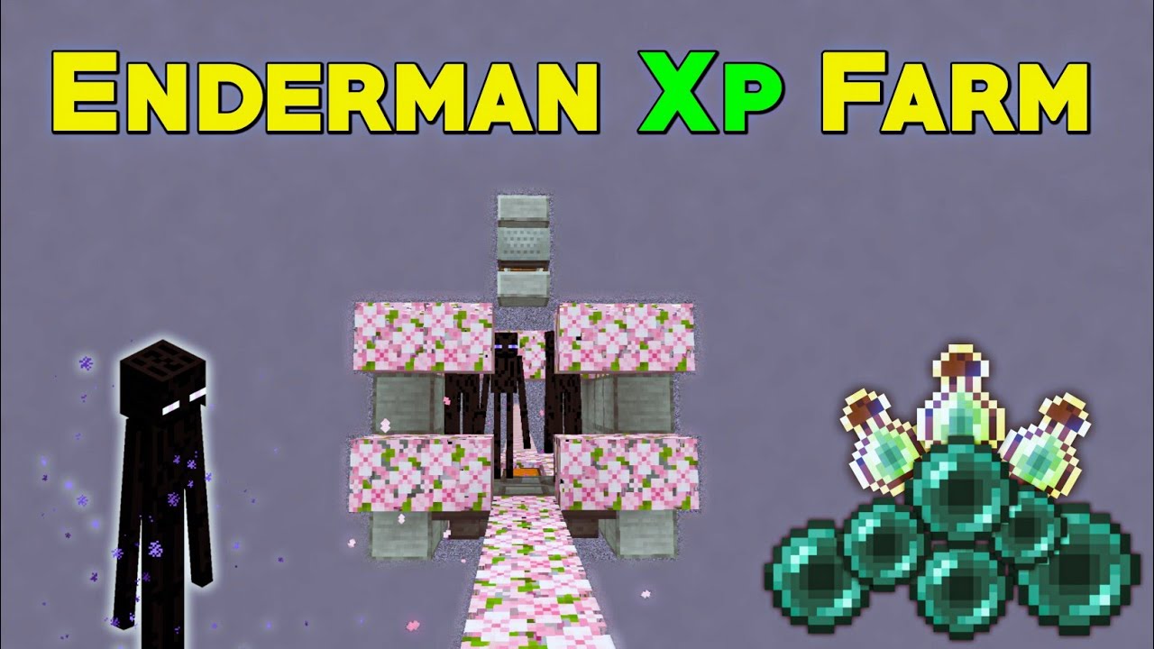 Easy & Best Enderman Xp Farm In Minecraft Pe/Bedrock 1.20 | Enderman Xp ...